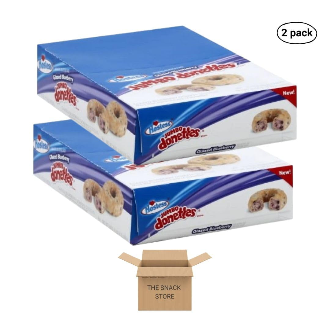 The Snack Store Bundle Hostess Jumbo Donettes Glazed Blueberry, 4 Ounce ...