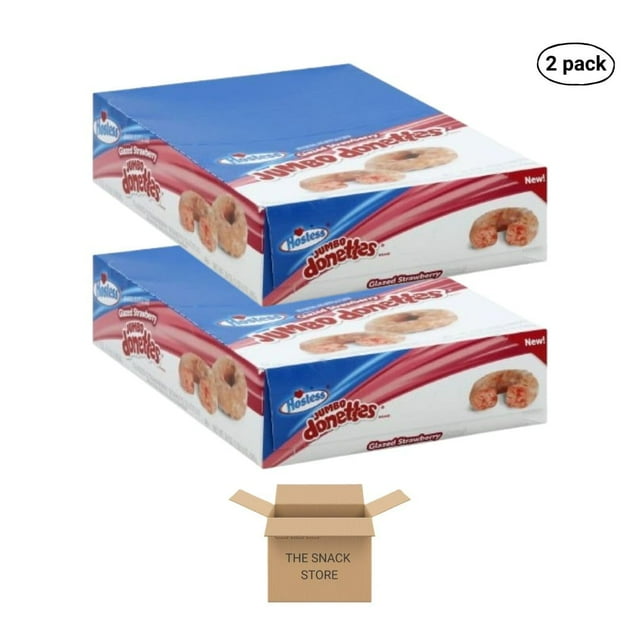 The Snack Store Bundle Hostess Jumbo Donettes Glazed Strawberry, 4 ...