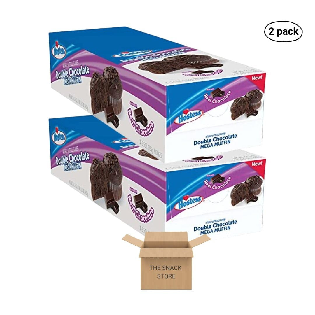 The Snack Store Bundle Hostess Mega Muffin Double Chocolate, 5 ounce, 2 ...