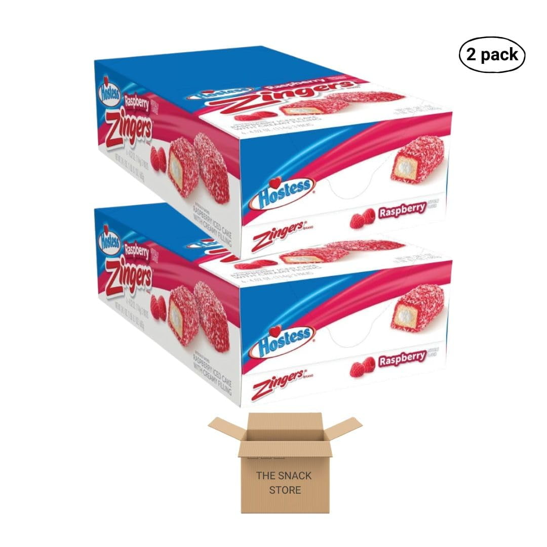 The Snack Store Bundle Hostess Raspberry Zingers, 4.02 Ounce, 12 Count ...