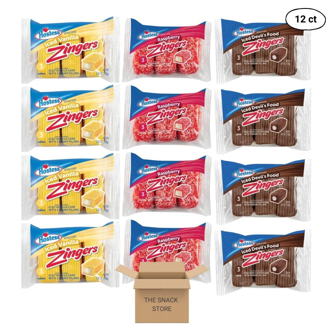 The Snack Store Variety Pack | Hostess Zingers Iced Vanilla, Raspberry ...