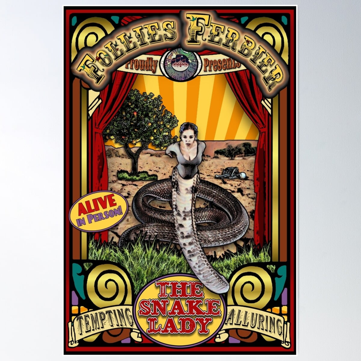 The Snake Lady: Sideshow Poster Poster Wall Art, Modern Wall Decor For ...