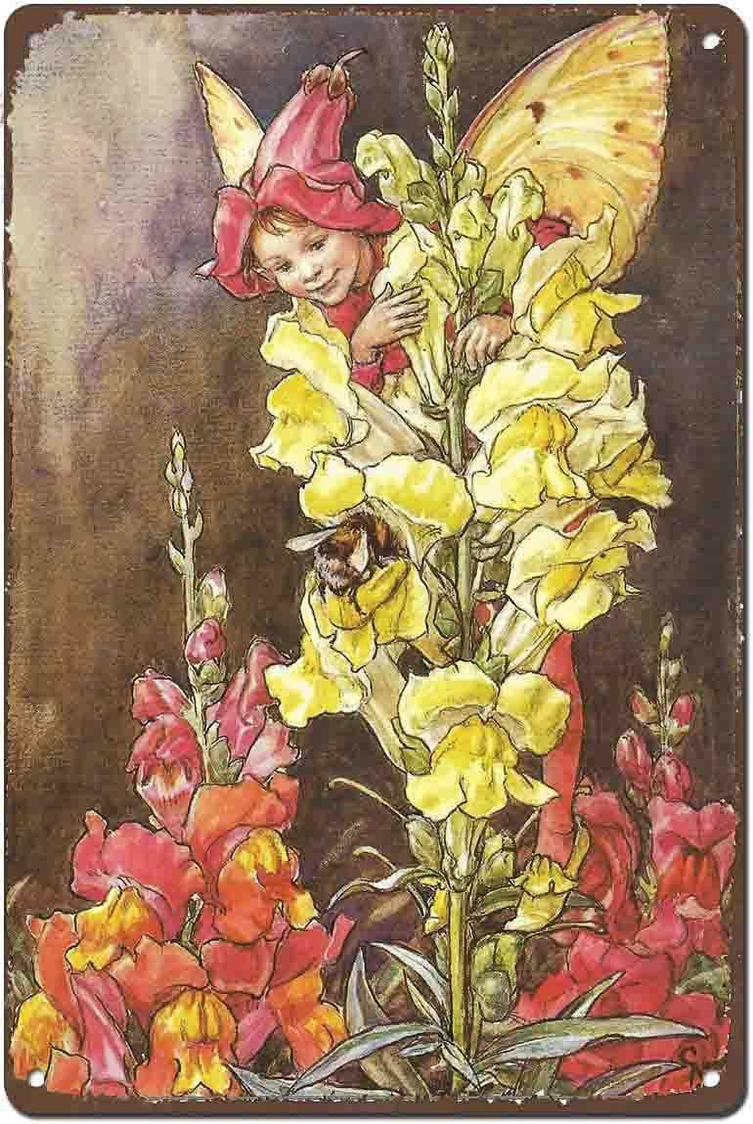 The Snapdragon Fairy Flower Fairies Bedroom Rustic Tin Signs Wall Decor ...