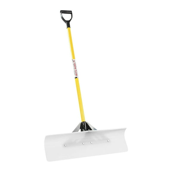 Snow Shovel 30 Inch - 42 Inch Wood Handle Snow Pusher with D-Grip ...