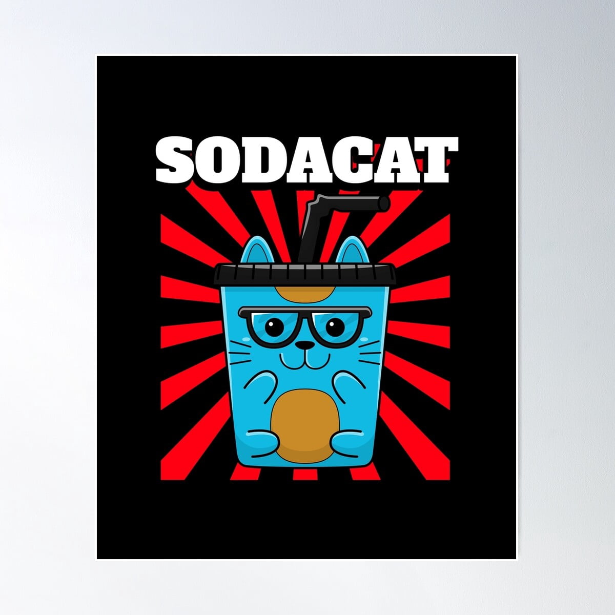 The Soda Cat Poster Wall Art, Modern Wall Decor For Living Room Bedroom ...
