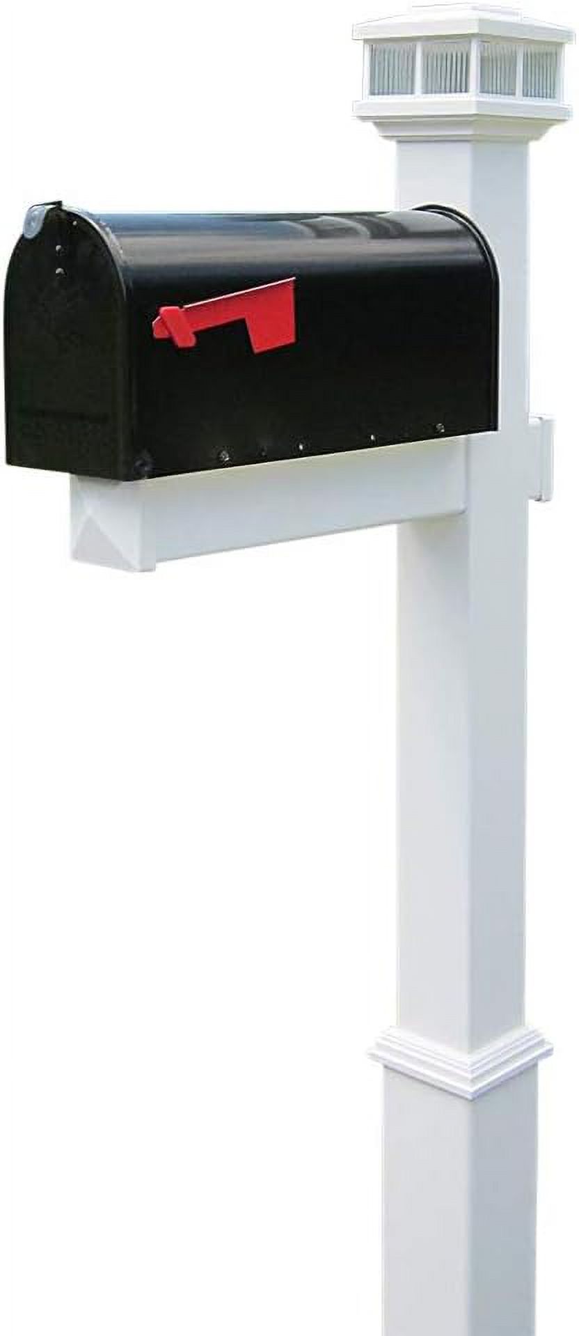 The Solar Light Vinyl/PVC Mailbox Post - White (Includes Mailbox ...