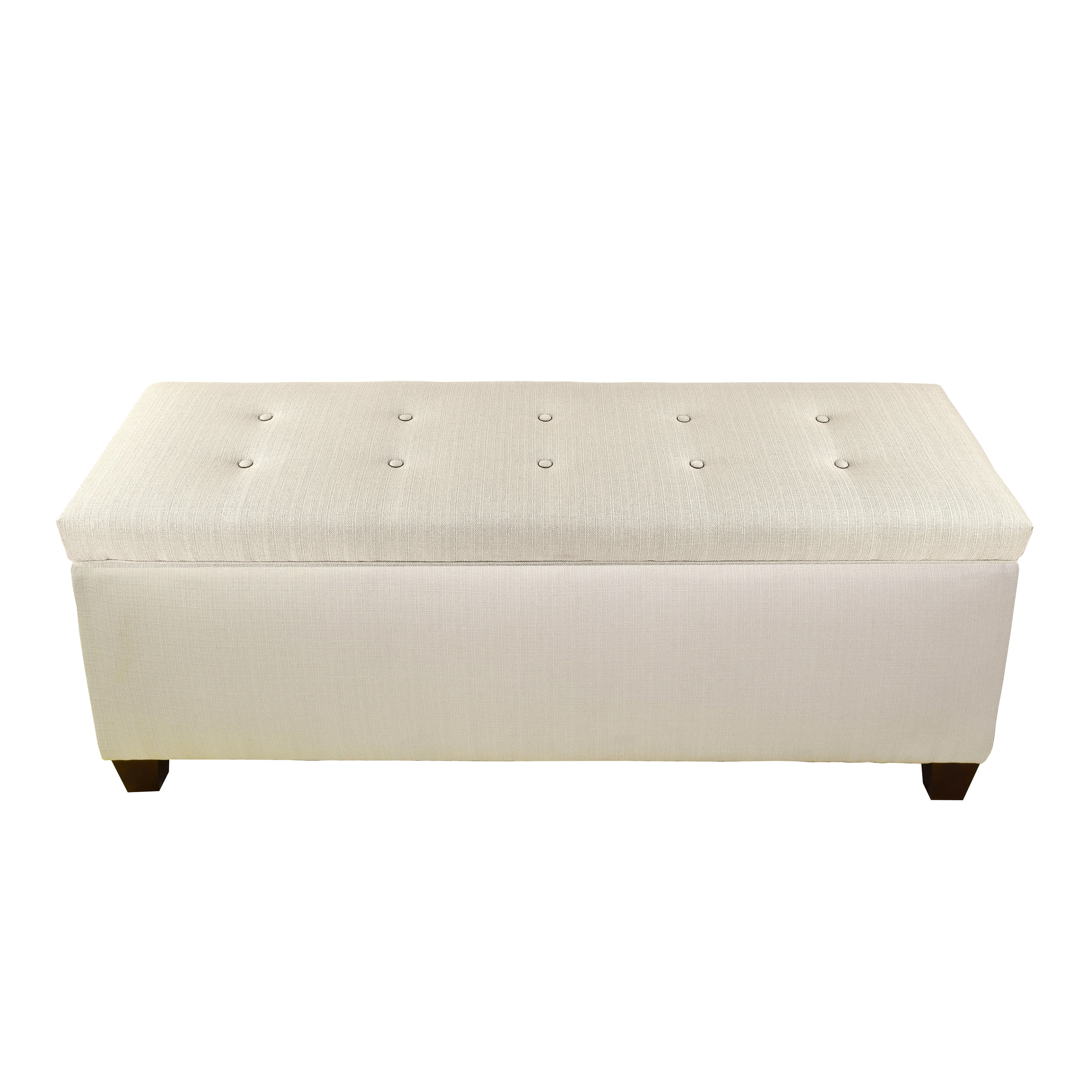 The Sole Secret Beige Button Tufted Shoe Storage Bench Beige Large ...