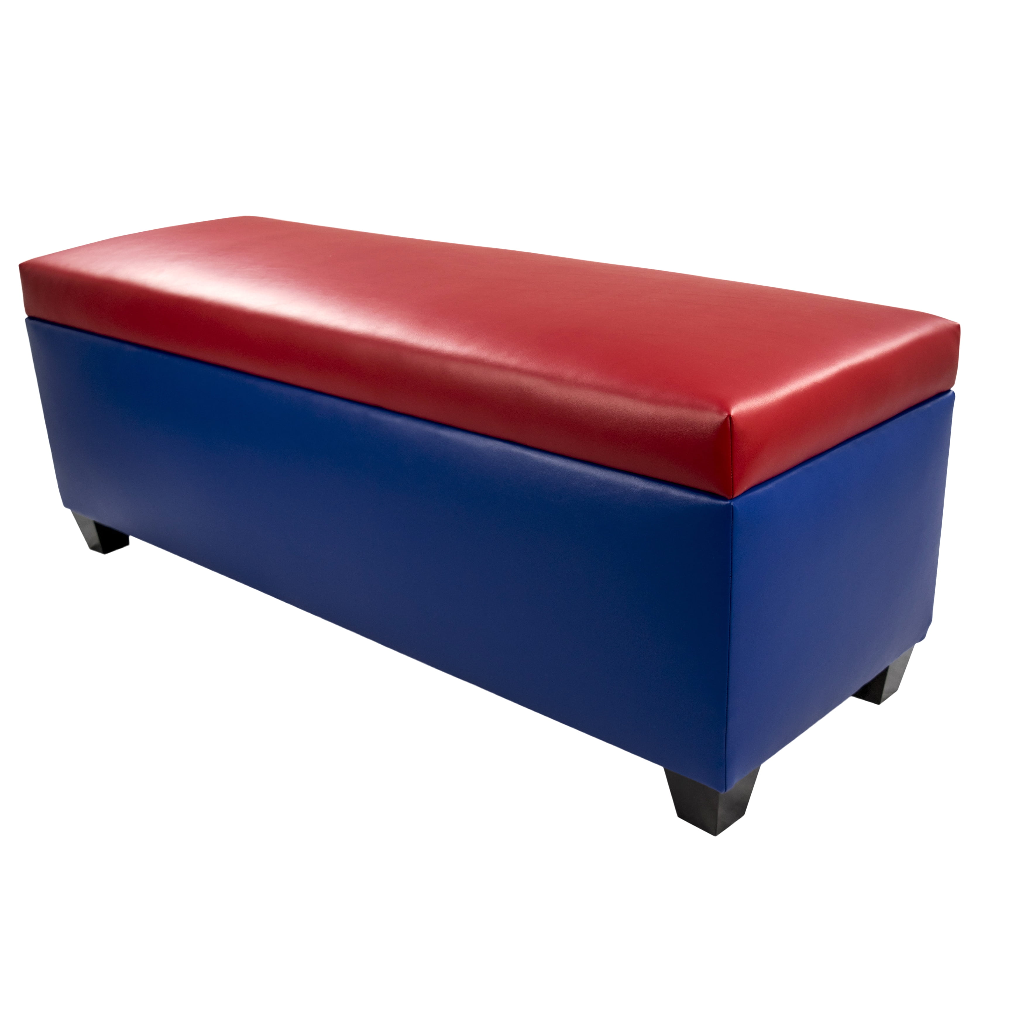 The Sole Secret Blue Vinyl Retro Shoe Storage Bench/Ottoman Red ...