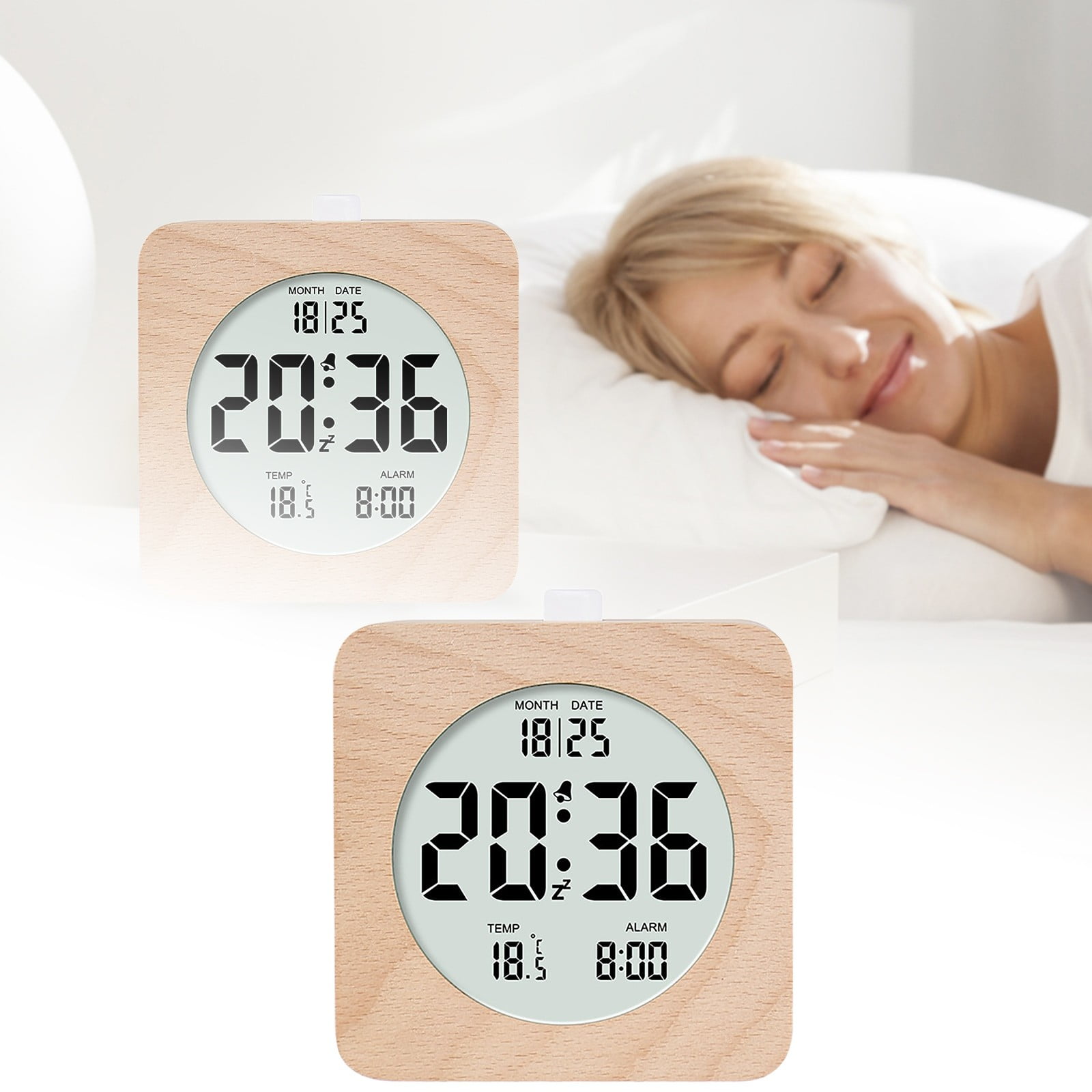 The Solid Wood Style Alarm Clock Is Functional And Can Display ...