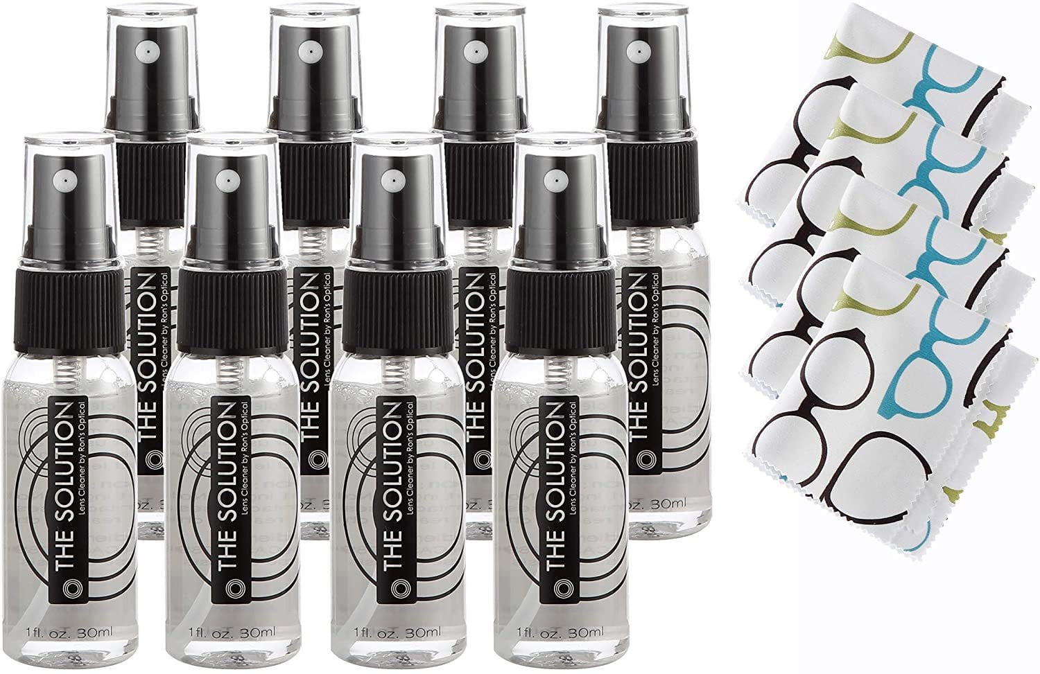 The Solution Lens Cleaner Spray 8 1oz Alcohol Free Eyeglass Lens Cleaning Spray And 4 Microfiber