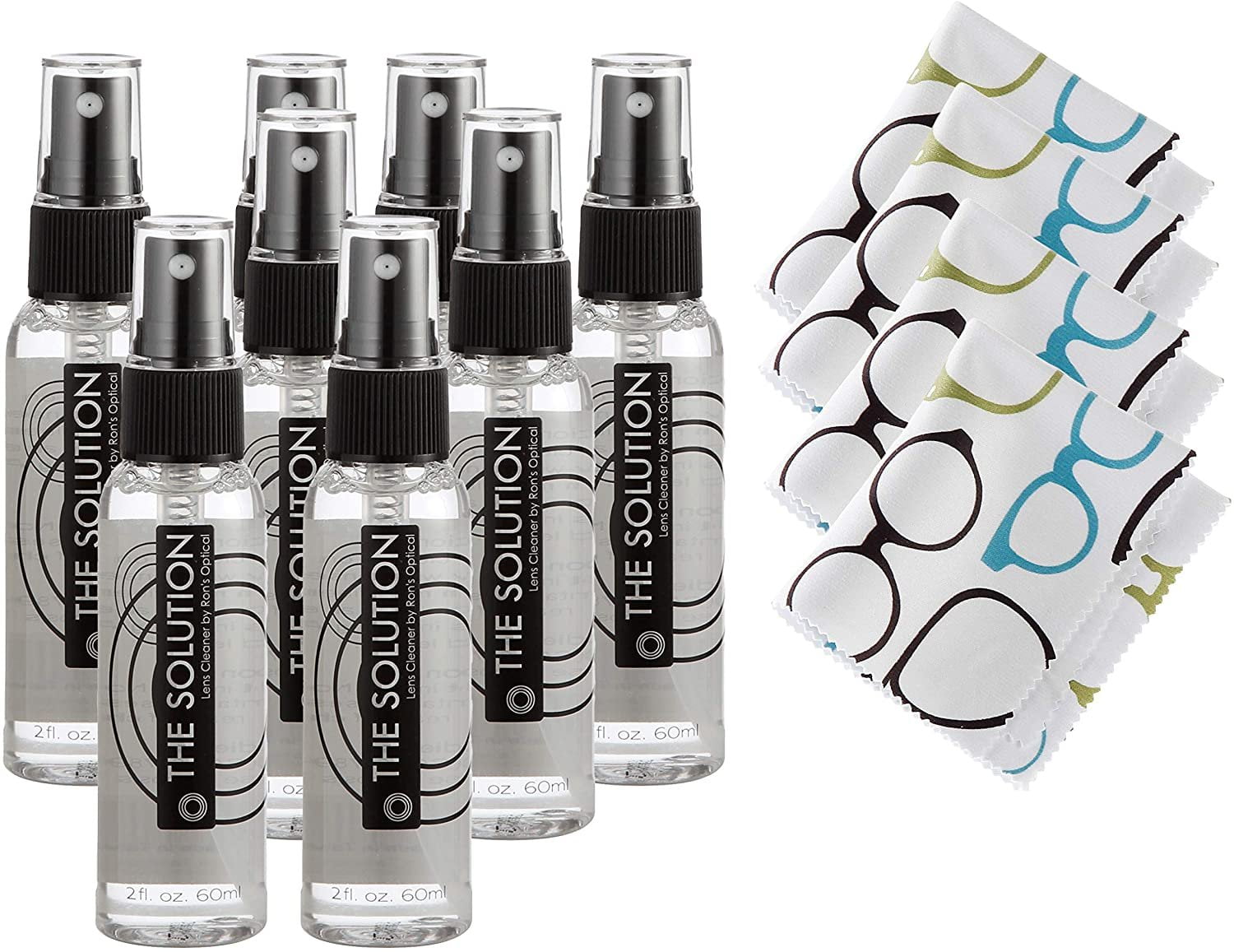 The Solution Lens Cleaner Spray 8 2oz Alcohol Free Eyeglass Lens Cleaning Spray And 4 Microfiber