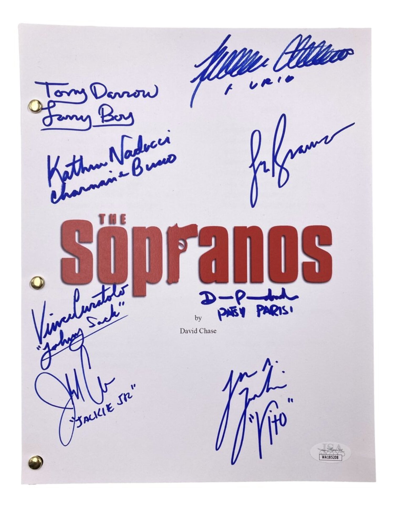 The Sopranos (8) Cast Signed Pilot Script 2 Lorraine Bracco Others JSA ...
