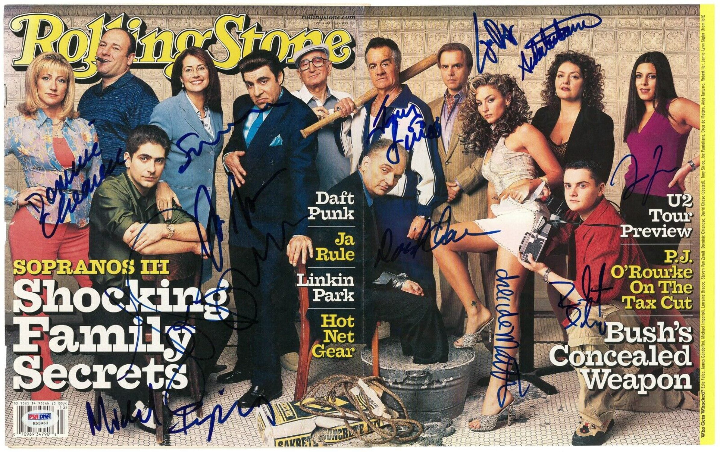 The Sopranos Cast Signed Rolling Stone Magazine 12 Signature PSA DNA ...