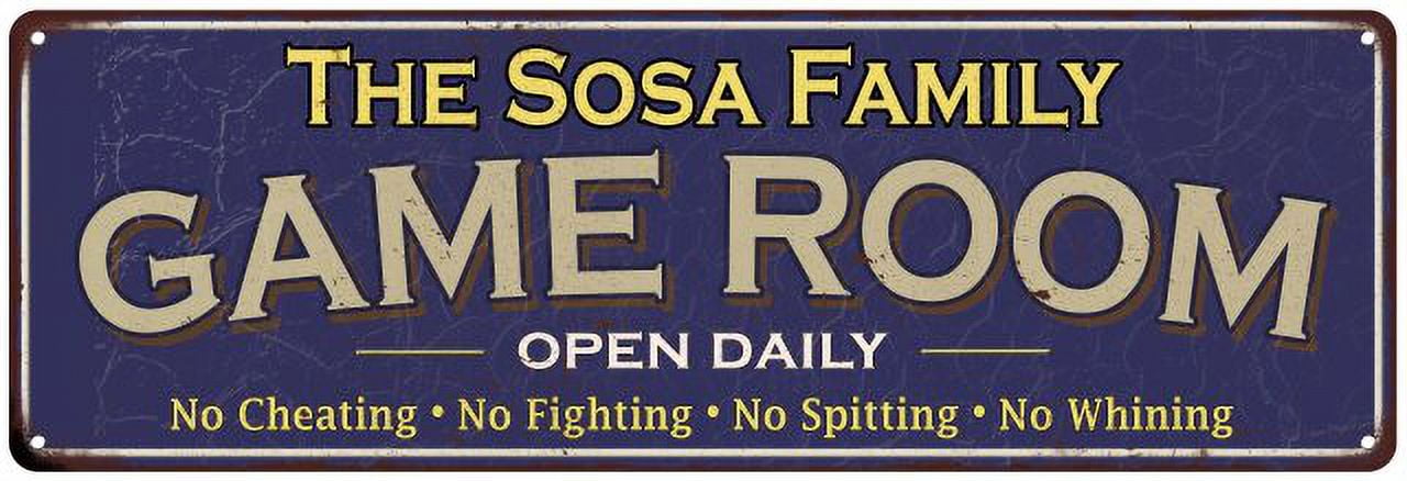 The Sosa Family Blue Game Room Metal 8x24 Sign 108240037133 - Walmart ...