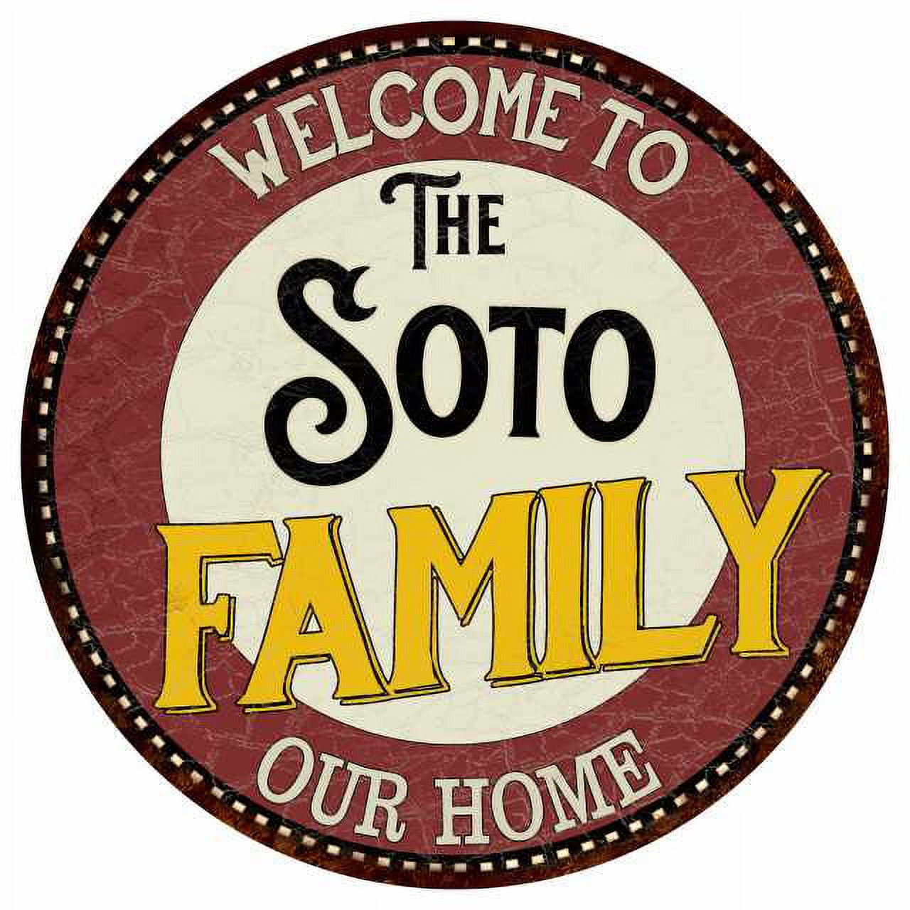 The Soto Family 14" Round Metal Sign Kitchen Game Room Decor ...