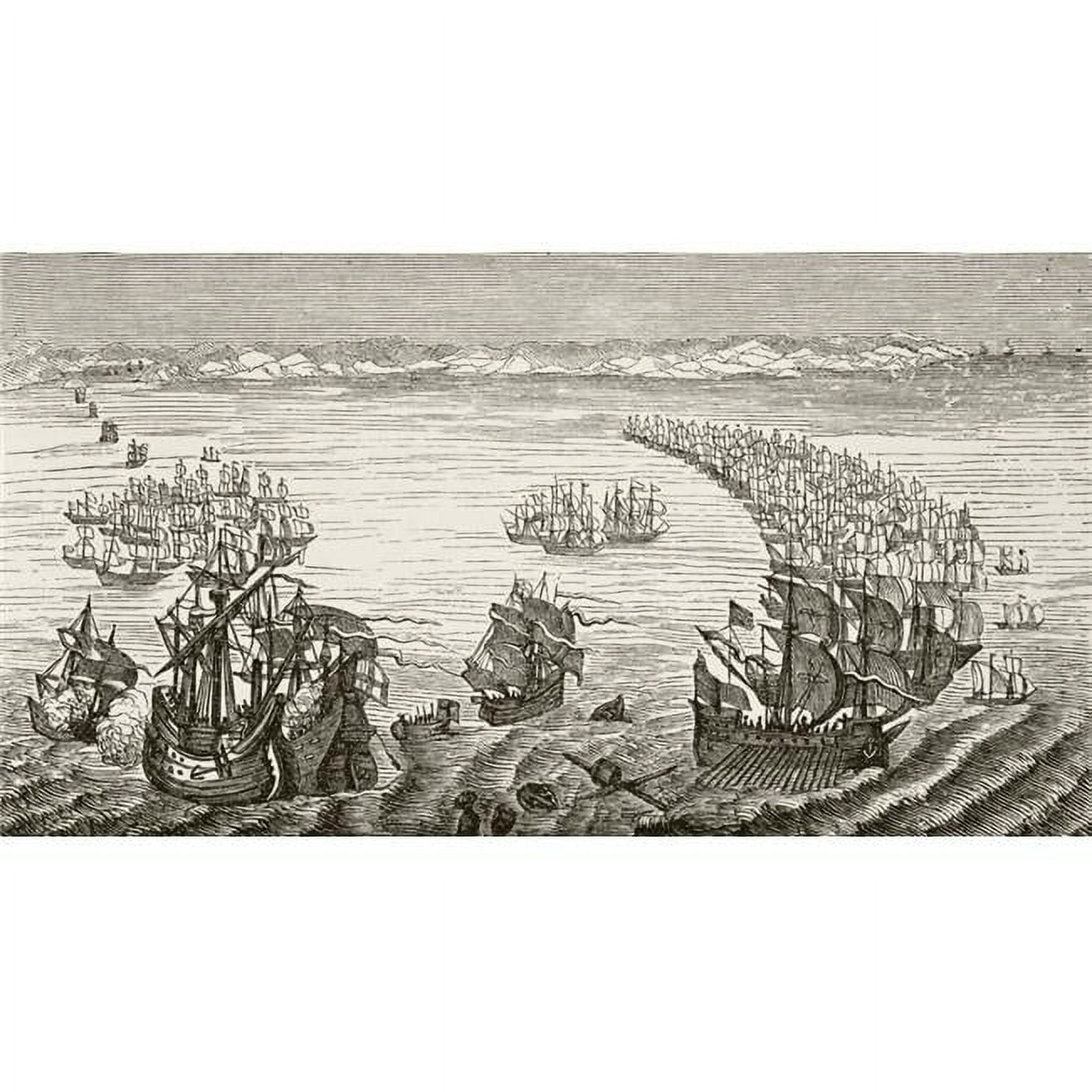 The Spanish Armada After A 17th Century Print From The National ...