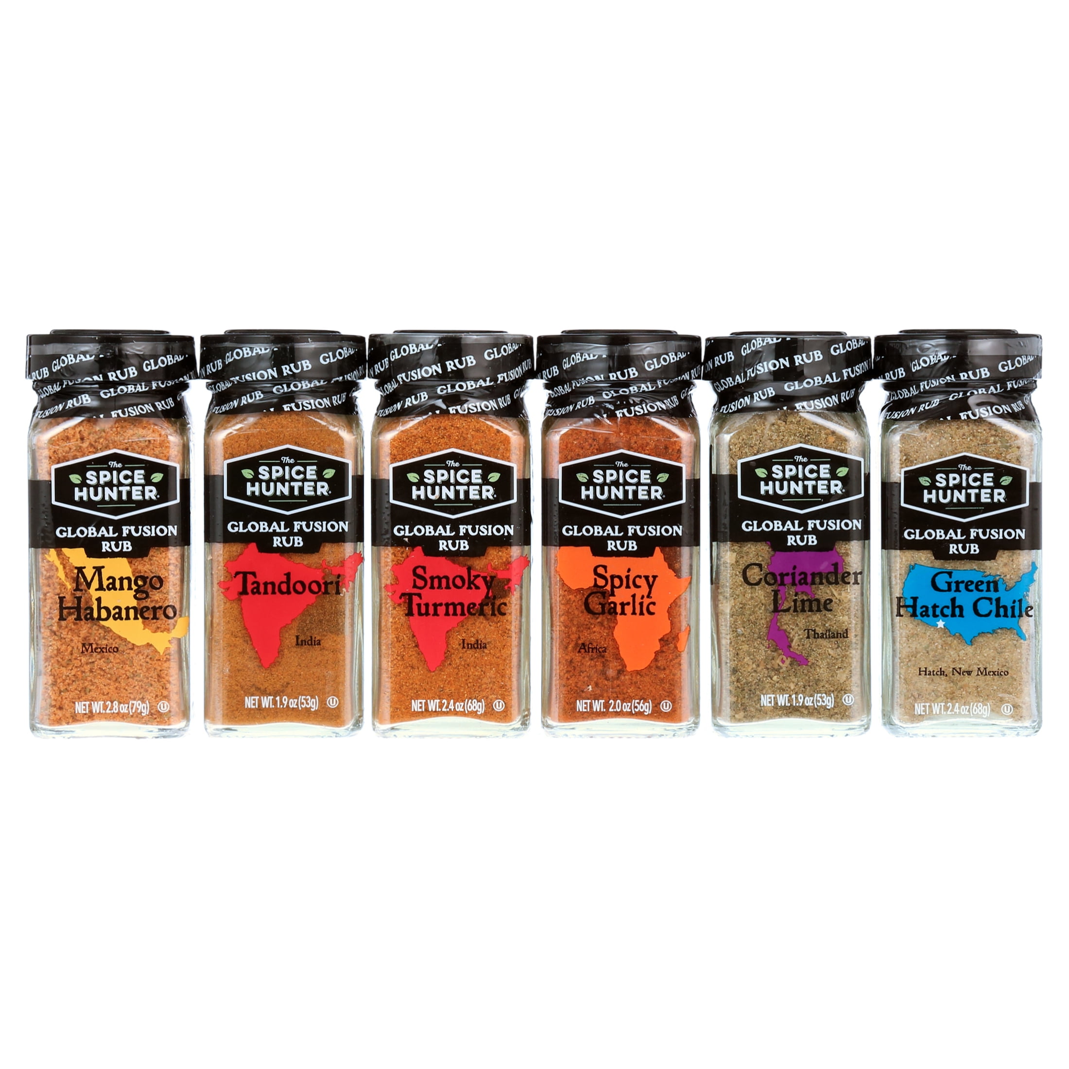 The Spice Hunter Global Fusion Rub Seasoning Kit | 6 Spices and Recipe ...