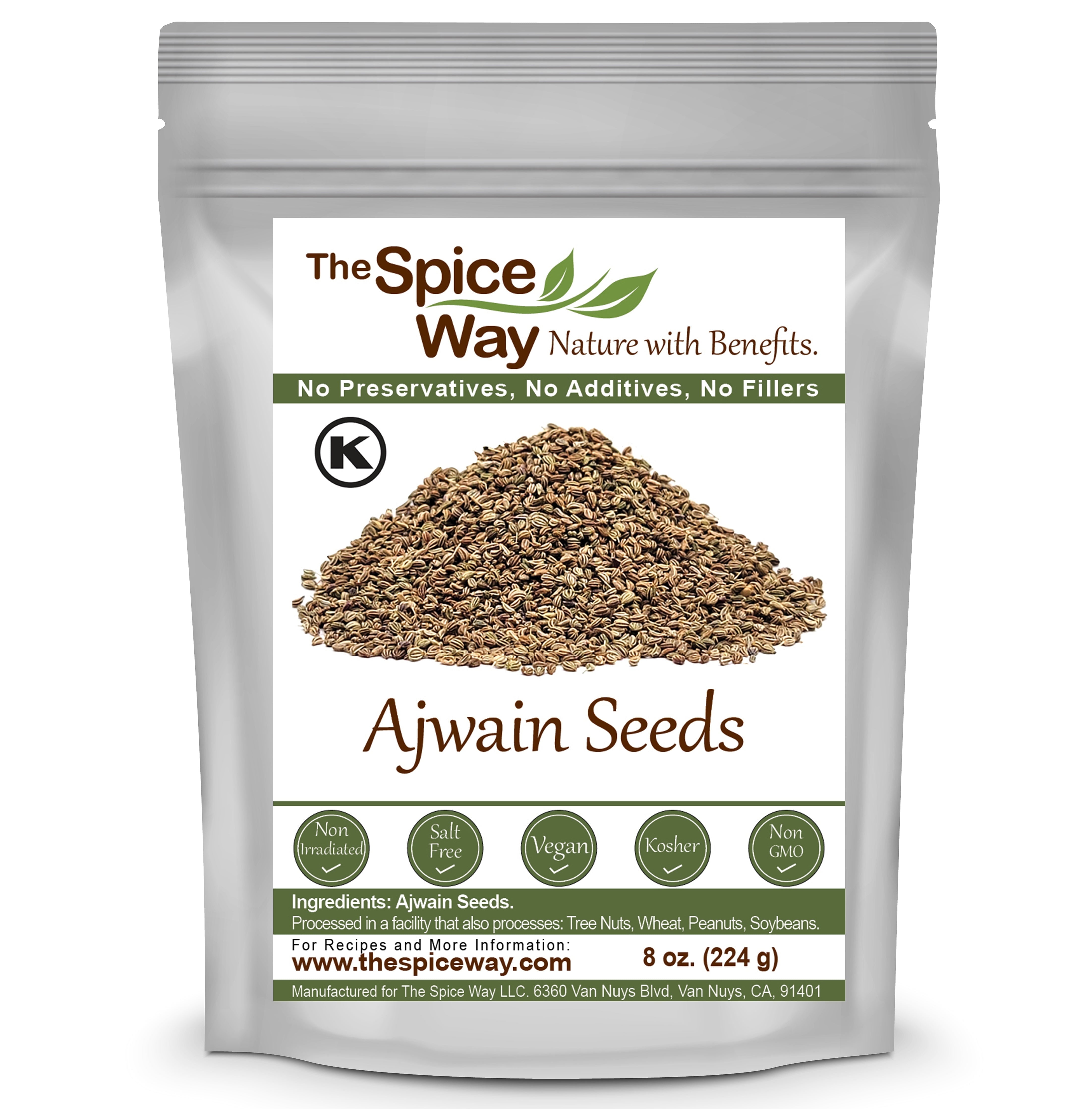 The Spice Way Ajwain Seeds - Carom Seeds - Resealable Pouch - 8 oz ...