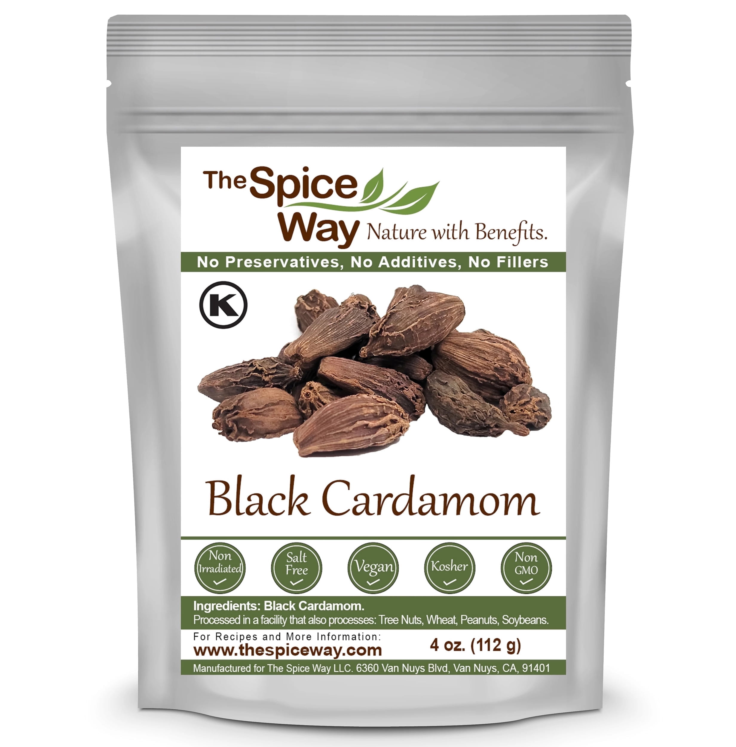 The Spice Way Ground Black Cardamom Pods - All Natural, Resealable ...