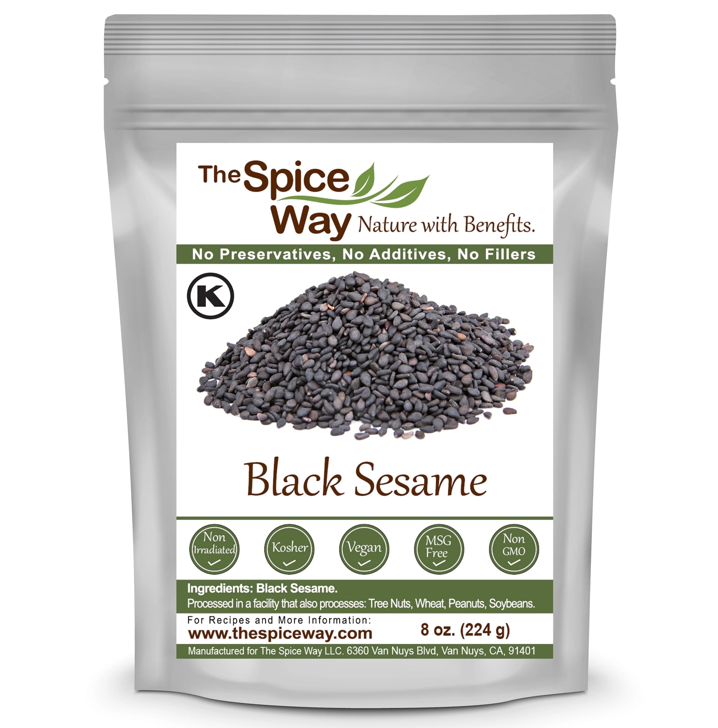 The Spice Way, Black Sesame Seeds, Resealable Pouch, 8 Oz, Rich Nutty ...