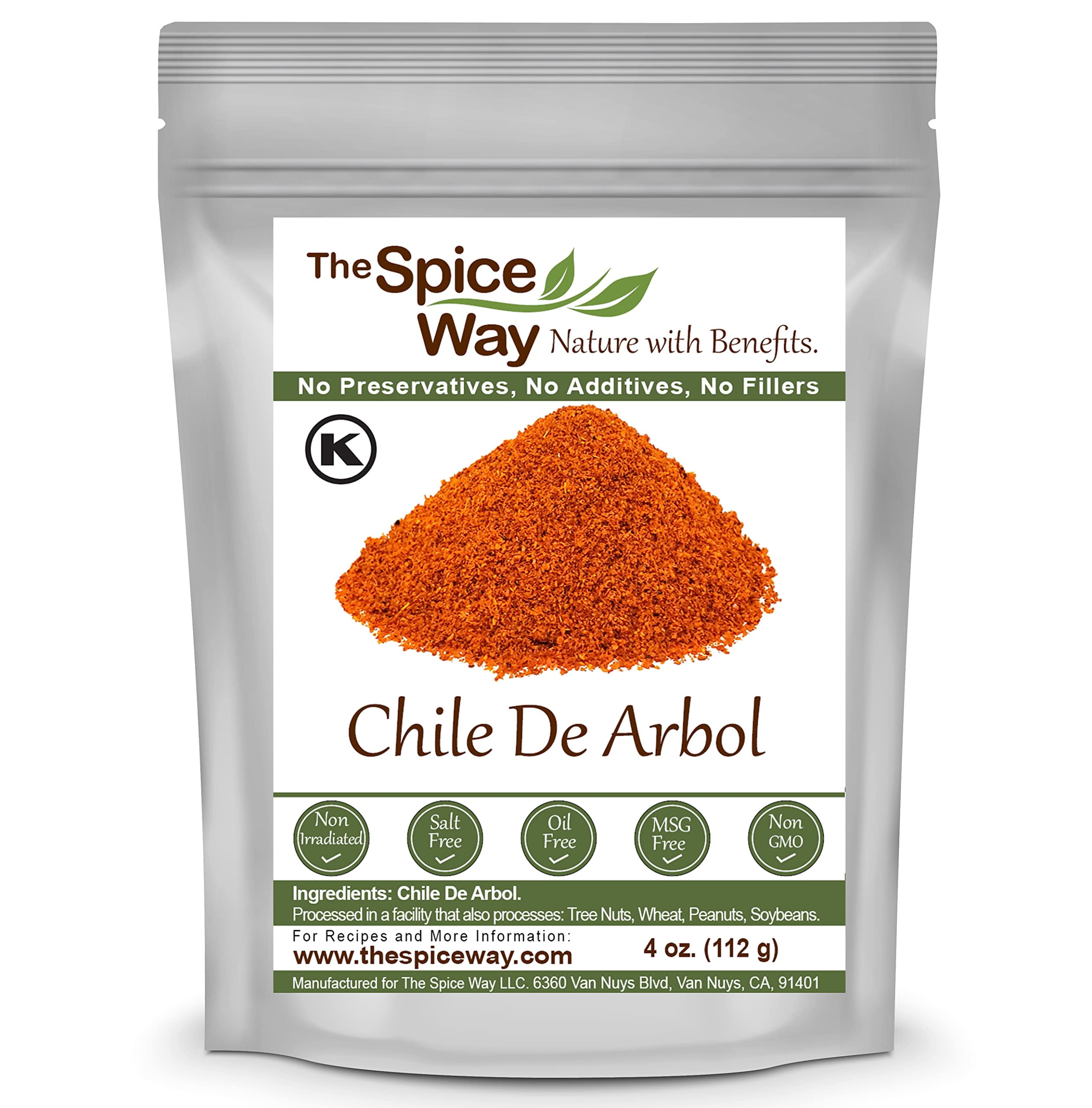 The Spice Way Chile TSF6 De Arbol - Powder (4 oz) made from pure dried ...