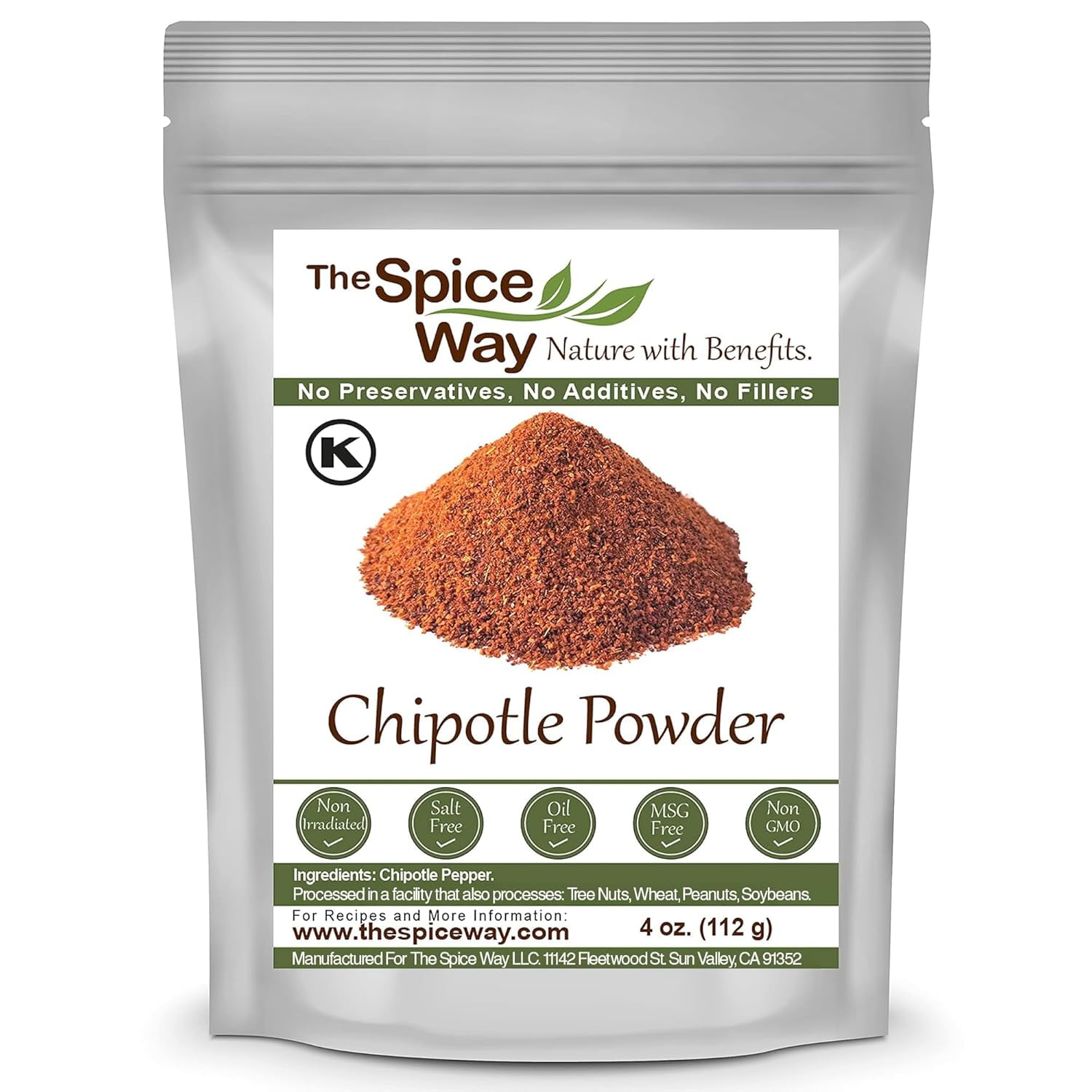 The Spice Way Chipotle Powder Mexican Spice All Natural 4 oz Resealable ...