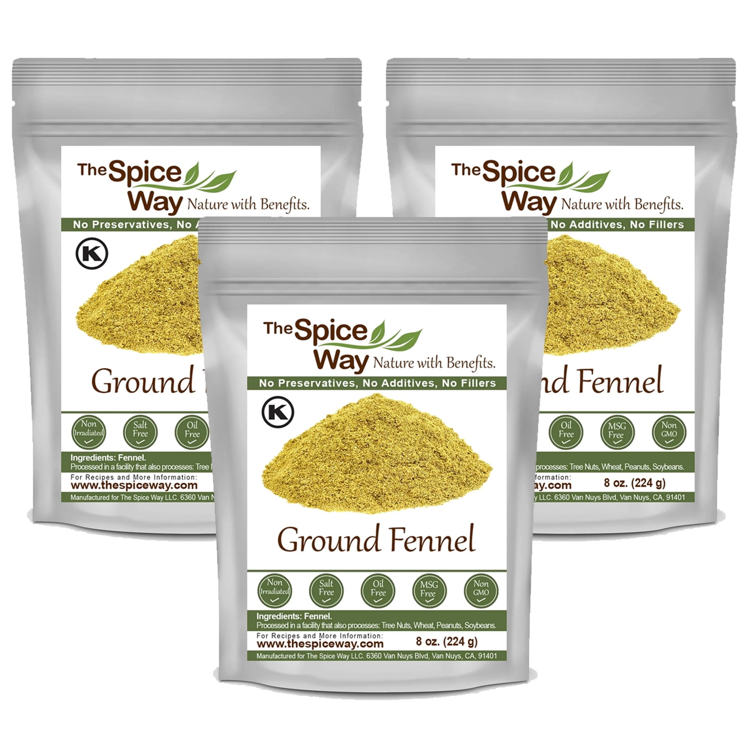 The Spice Way Fennel Seed Ground - 100% All Natural - Resealable Pouch ...