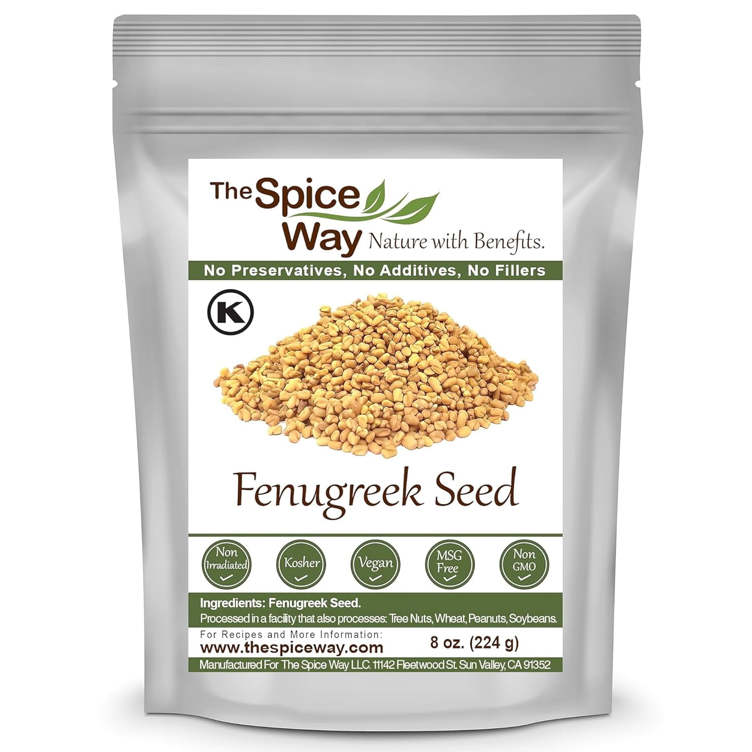 The Spice Way Fenugreek Seeds, Bitter Sweet Flavor, Resealable Pouch, 8 ...