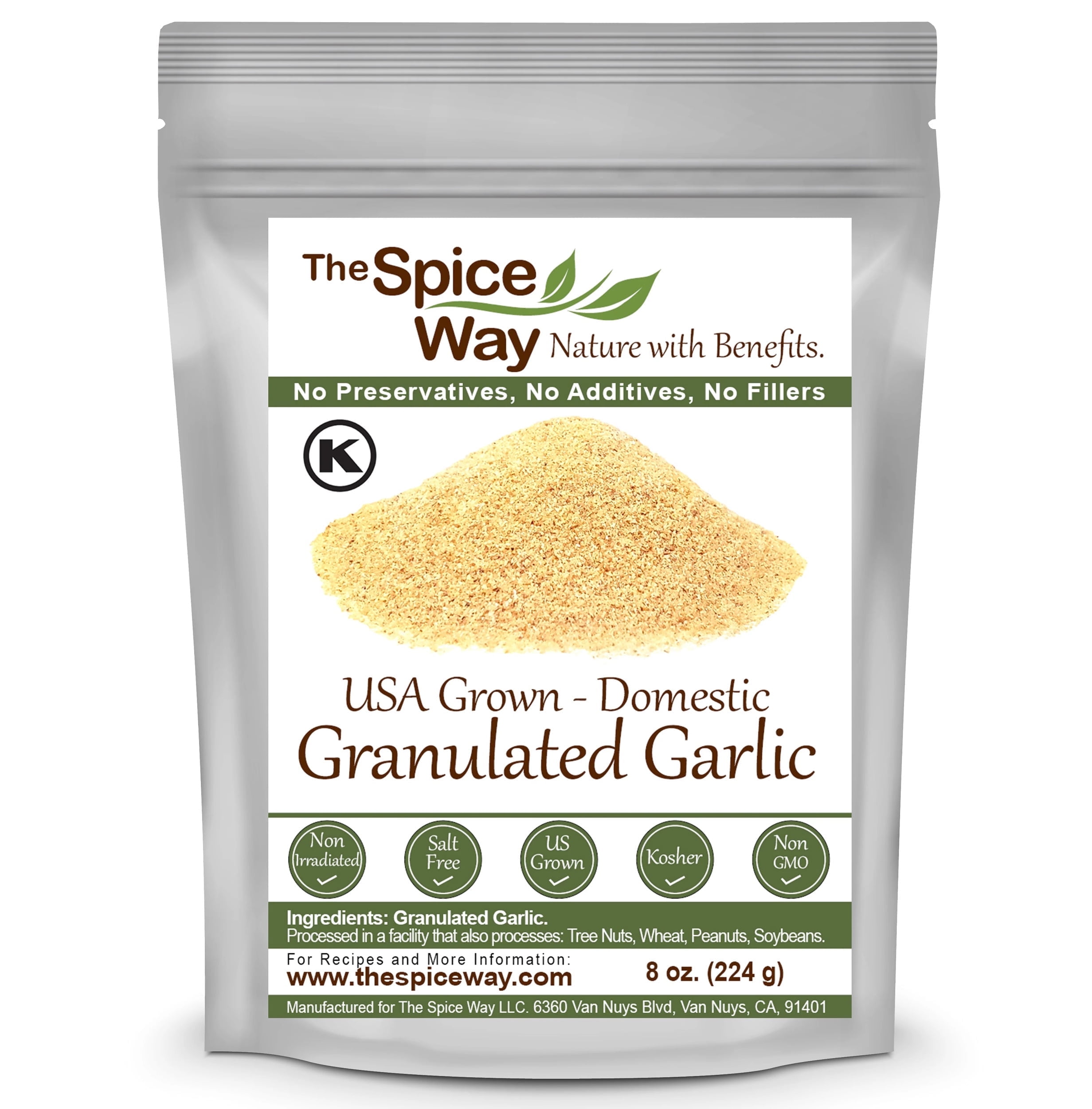 The Spice Way Granulated Garlic 8 Oz All Natural Gluten-Free Fresh from ...