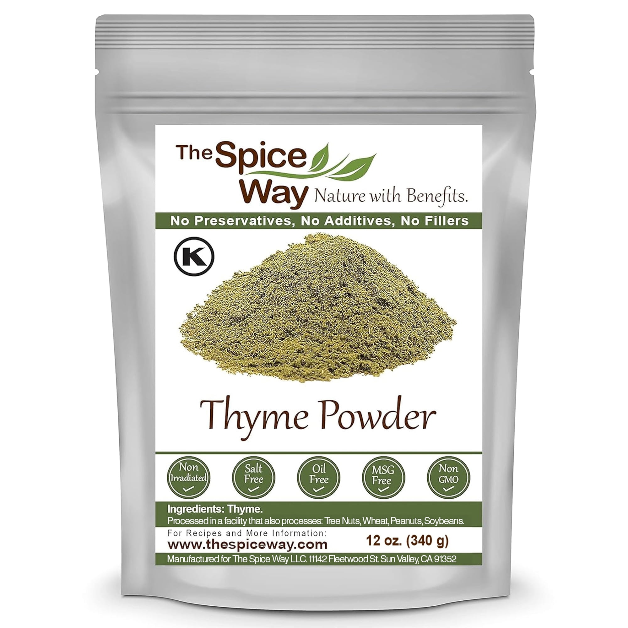 The Spice Way Thyme Powder - Middle Eastern, Asian and American Cuisine Spice Blend, All Natural ...