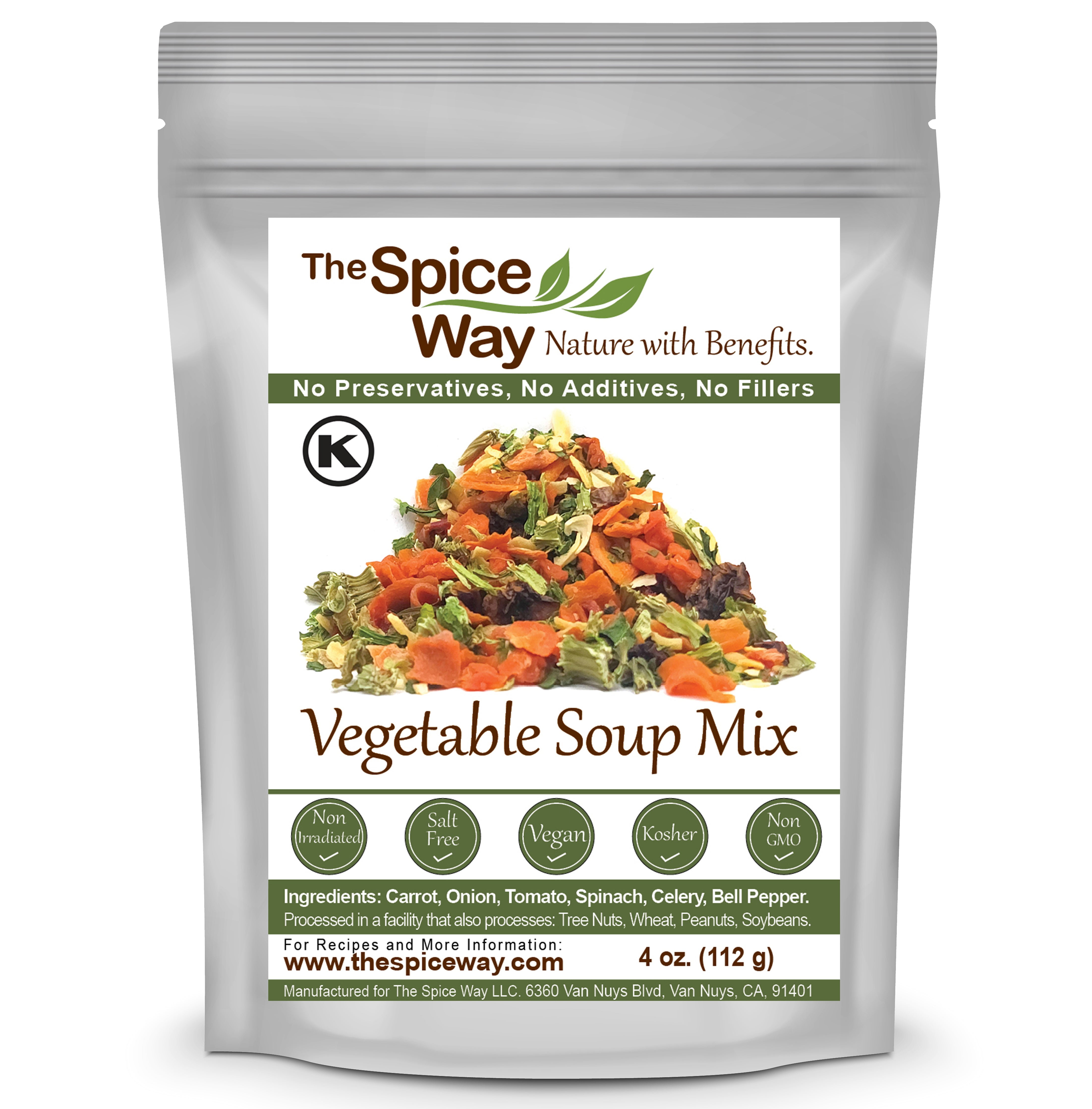 The Spice Way Dried Vegetable Soup Mix 4 oz, Kosher Dehydrated ...