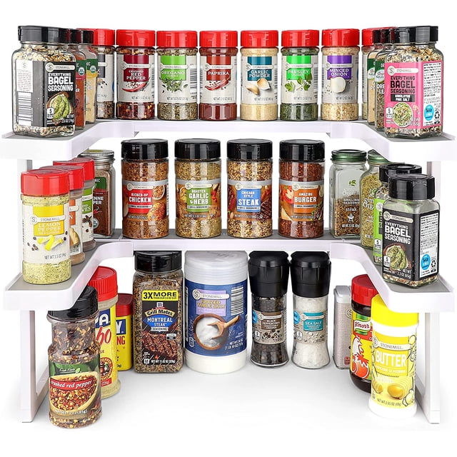 The Spicy Shelf Deluxe, 1 Set of 2 Shelves Spice Rack Organizer ...