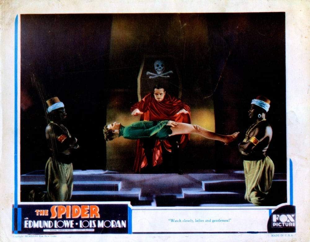 The Spider Lobbycard Red Cape: Edmunde Lowe Green: Howard Phillips 1931 ...