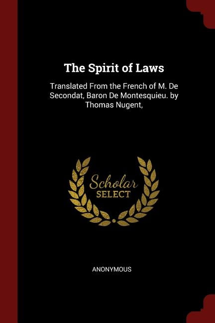 Montesquieu Spirit Of The Laws