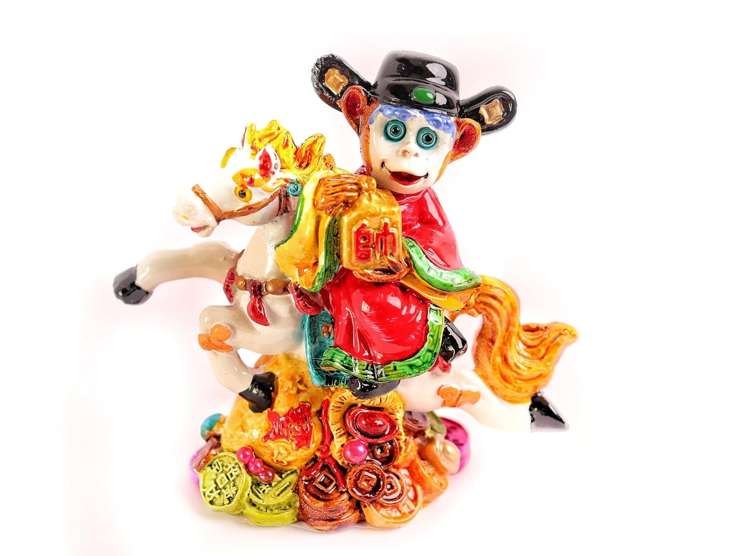 The Spiritual Living Feng Shui Monkey on Horse Multicolor for Success ...