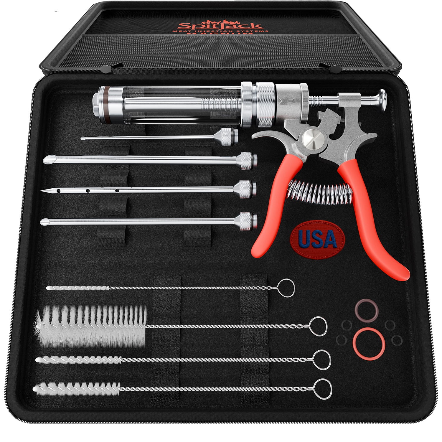 The SpitJack Magnum Meat Injector Gun - Complete Kit with Case ...