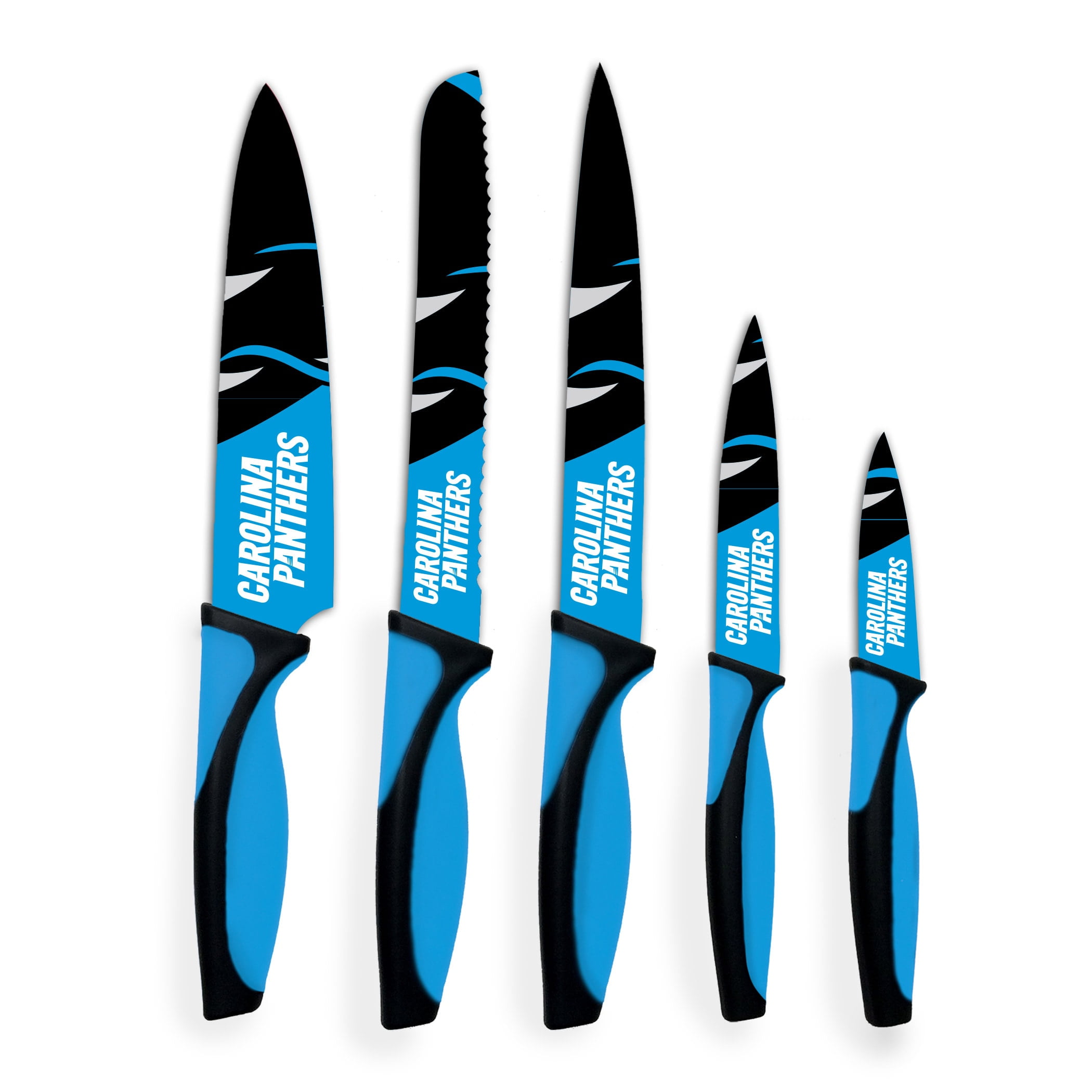 The Sports Vault - NFL 5 Piece Kitchen Knife Set, Carolina Panthers ...