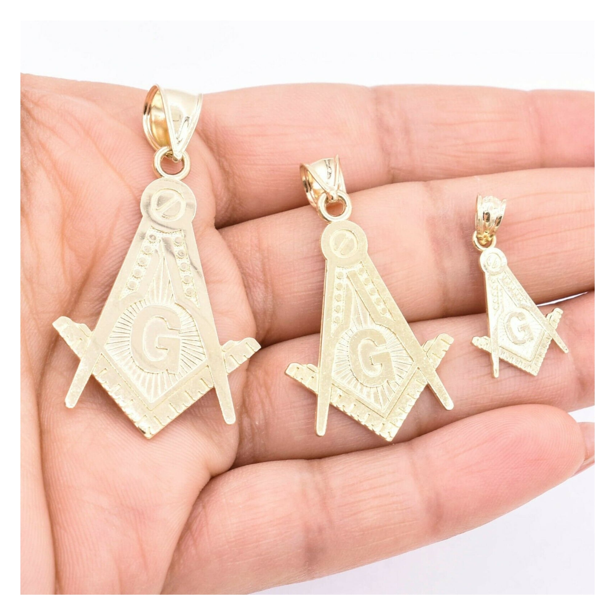 The Square and Compasses Masonic Pendant Unisex Adult 10K Yellow Gold ...