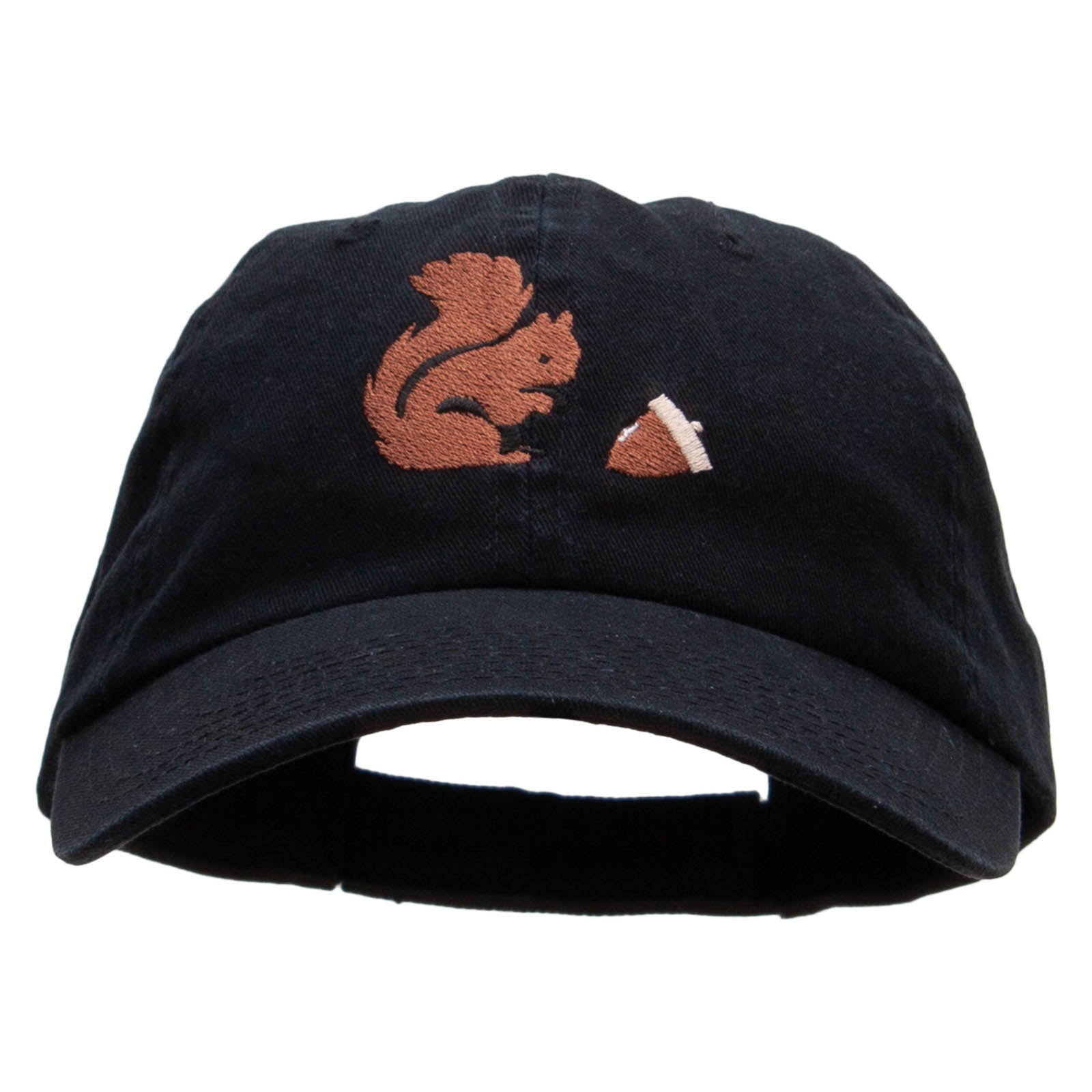 The Squirrel and the Acorn Embroidered Low Profile Dyed Cotton Twill ...