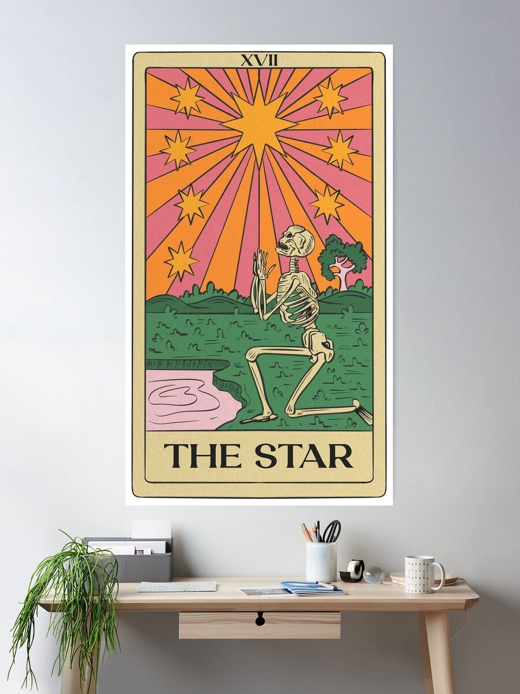 The Star Vintage Tarot Card Poster Wall Art, Modern Wall Decor For ...