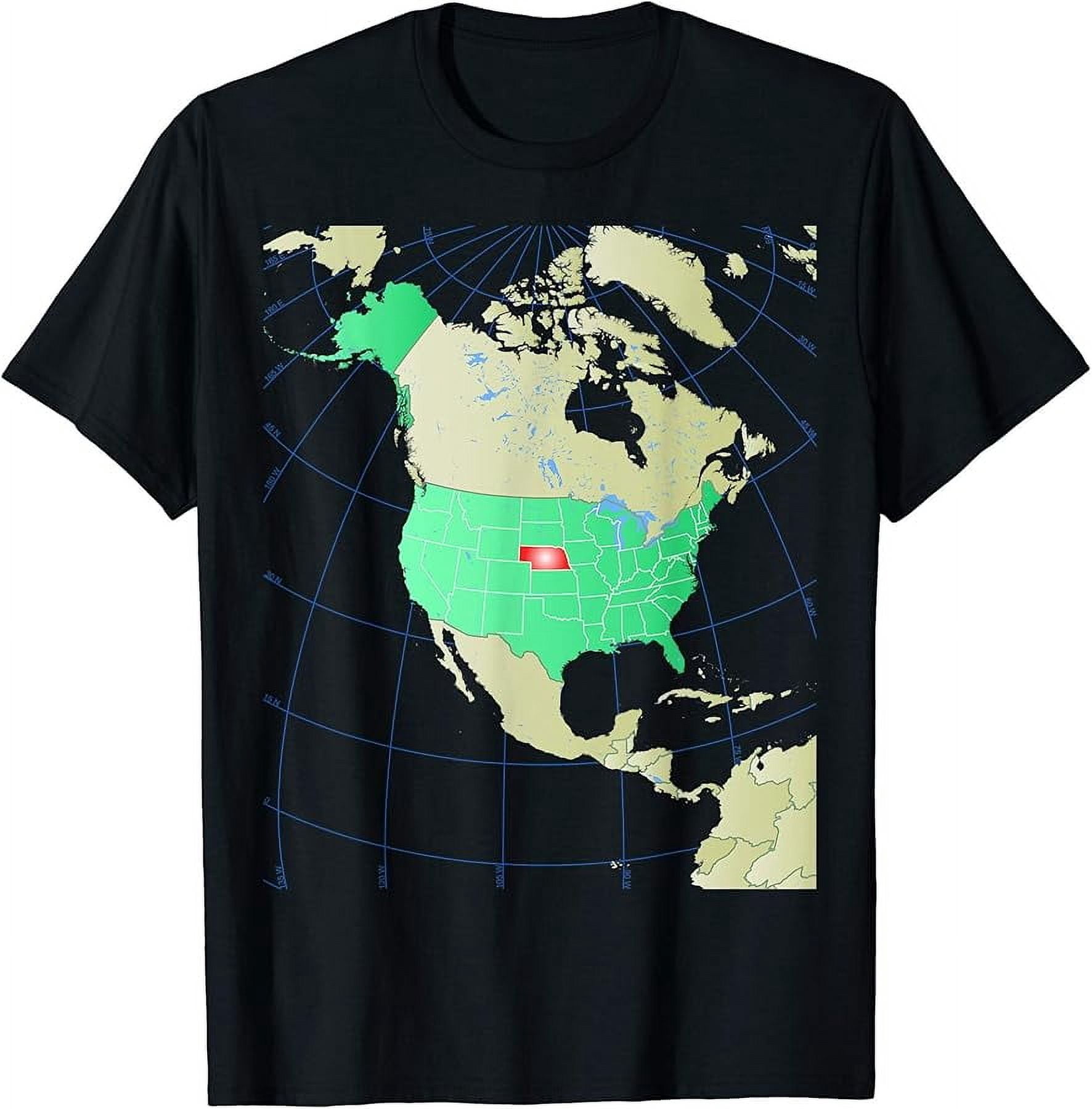 The State of Nebraska NE is Highlighted in Red ,Map of US T-Shirt ...