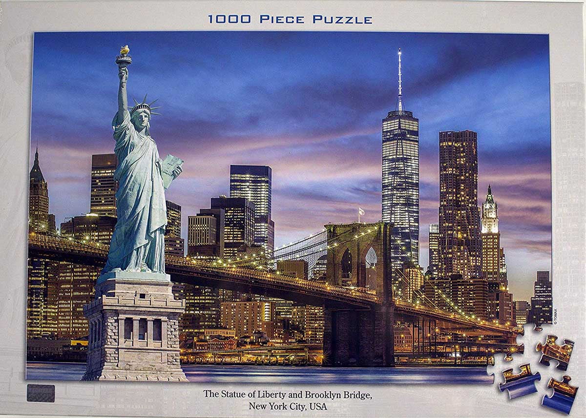 The Statue of Liberty and Brooklyn Bridge, a 1000-piece Puzzle by Tomax ...