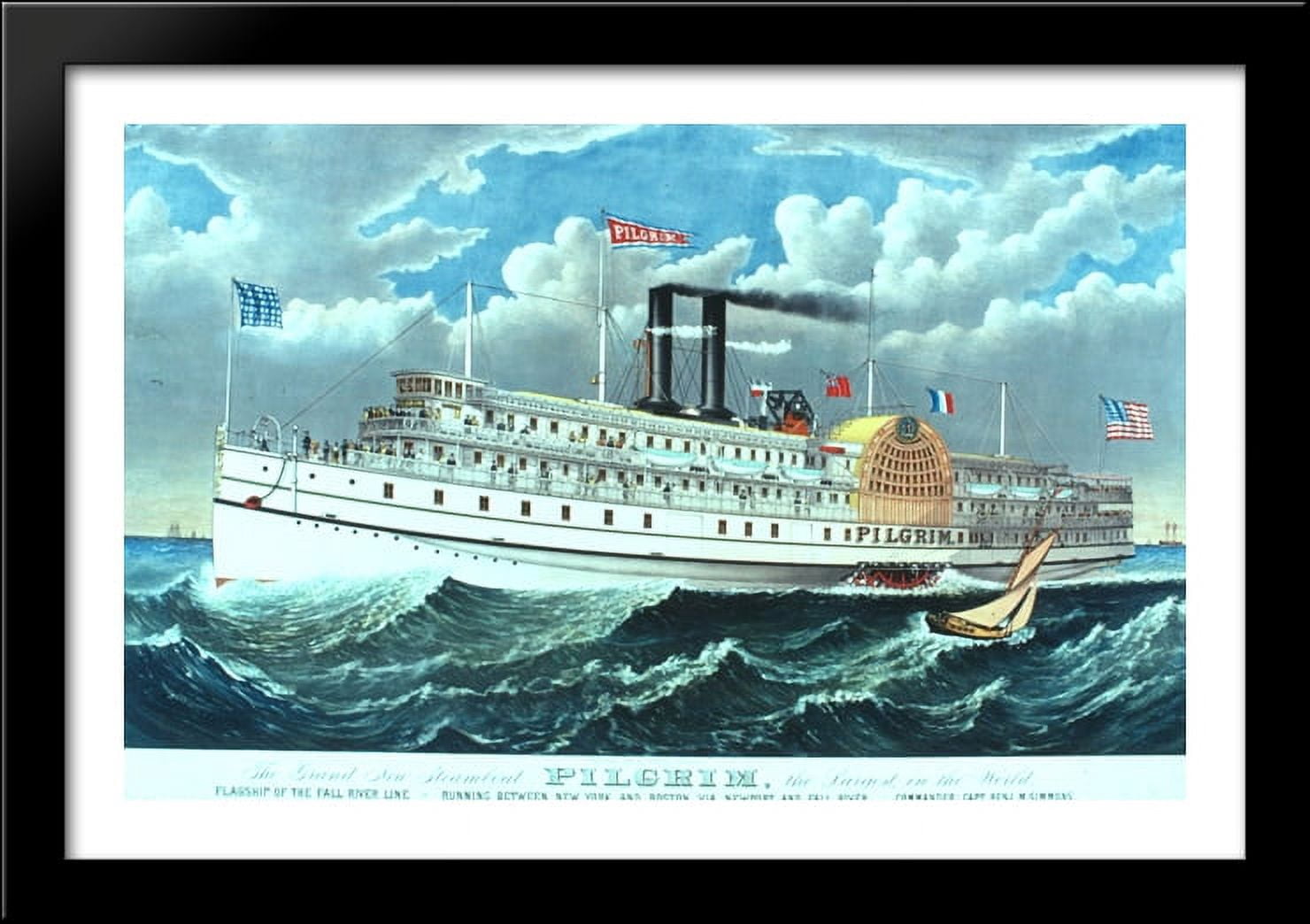 The Steamer Pilgrim, part of the 'old' Fall River Line 40x28 Large ...