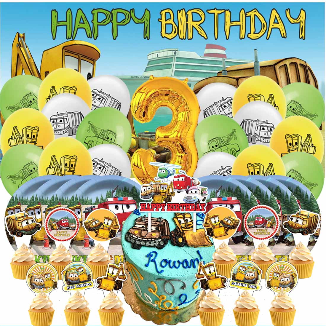 The Stinky and Dirty Show Balloons Party Supplies 3rd Decor Tableware ...
