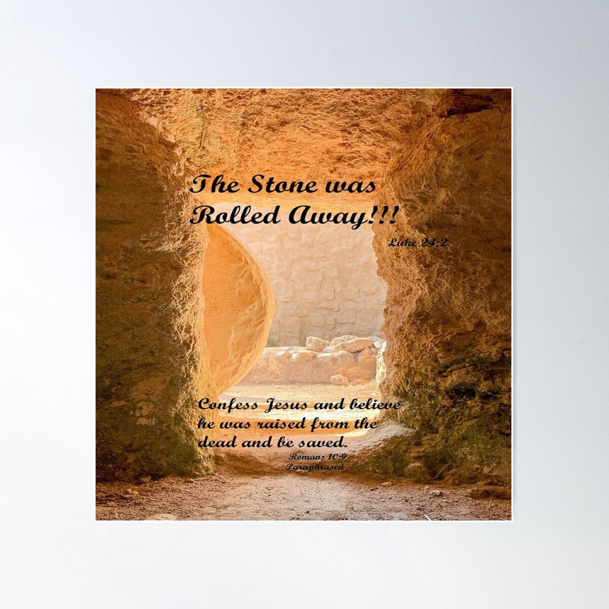 The Stone Was Rolled Away!!! Poster Wall Art, Modern Wall Decor For ...