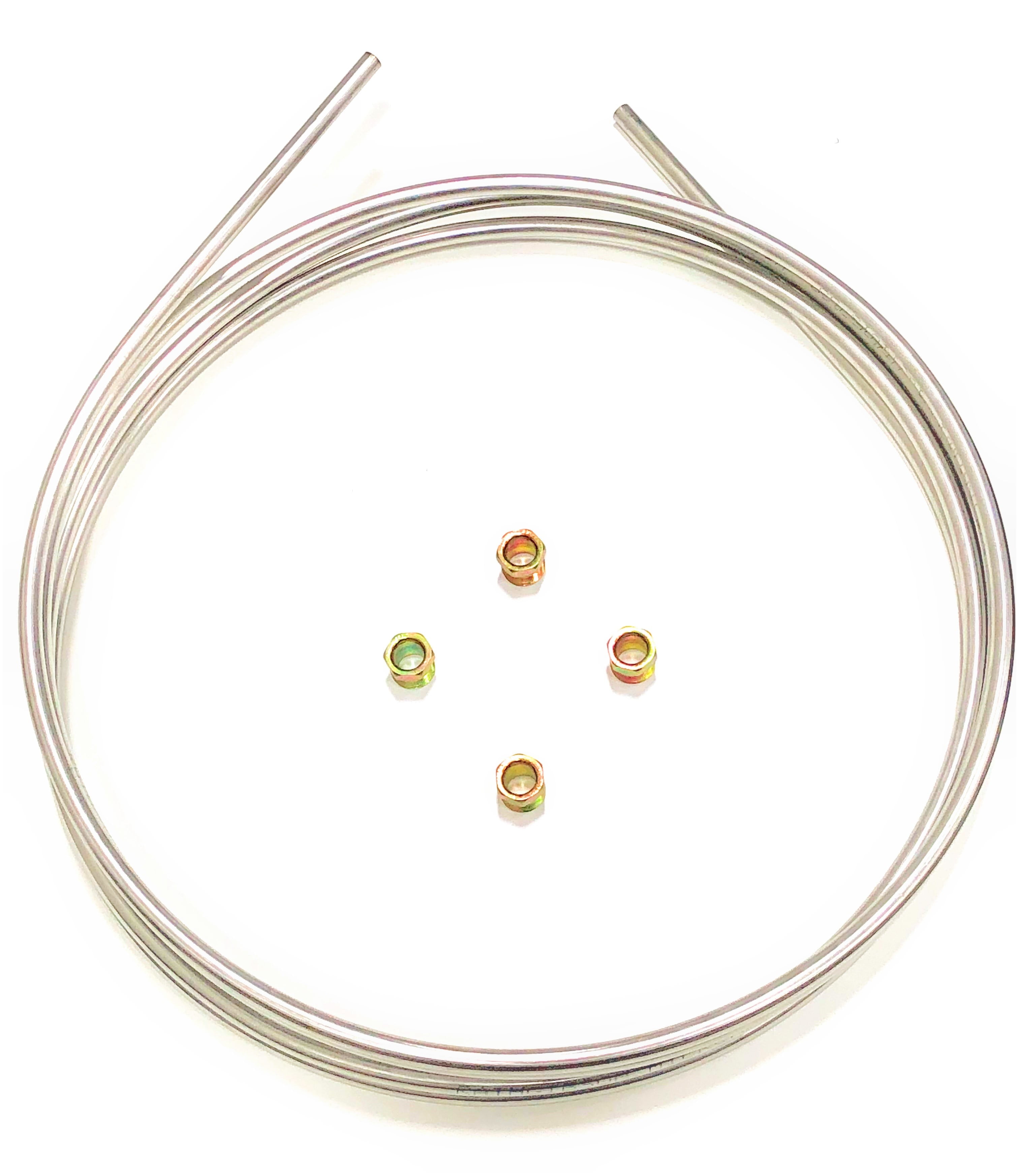 The Stop Shop Stainless Fuel Line Tube Coil Roll 3/8" 16 ft w/ 4 ...