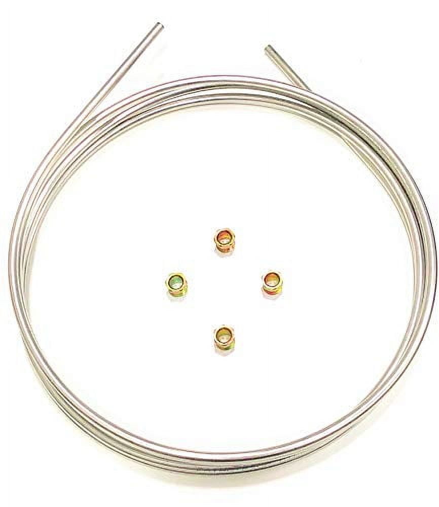 The Stop Shop Stainless Fuel Line Tube Coil Roll 3/8" 16 ft w/ 4 ...