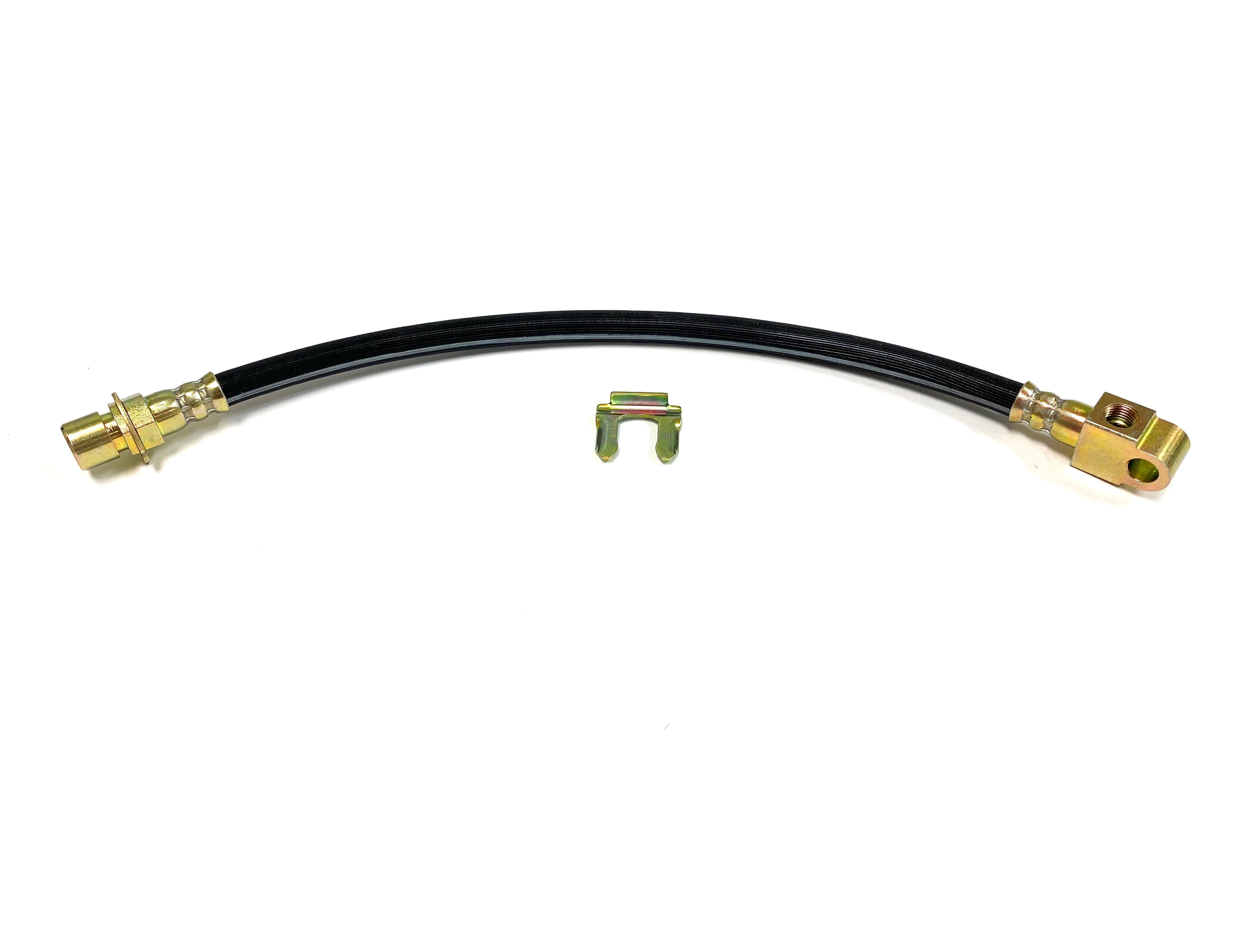 The Stop Shop Universal Rear Rubber Brake Hose 14" Long with Mounting ...