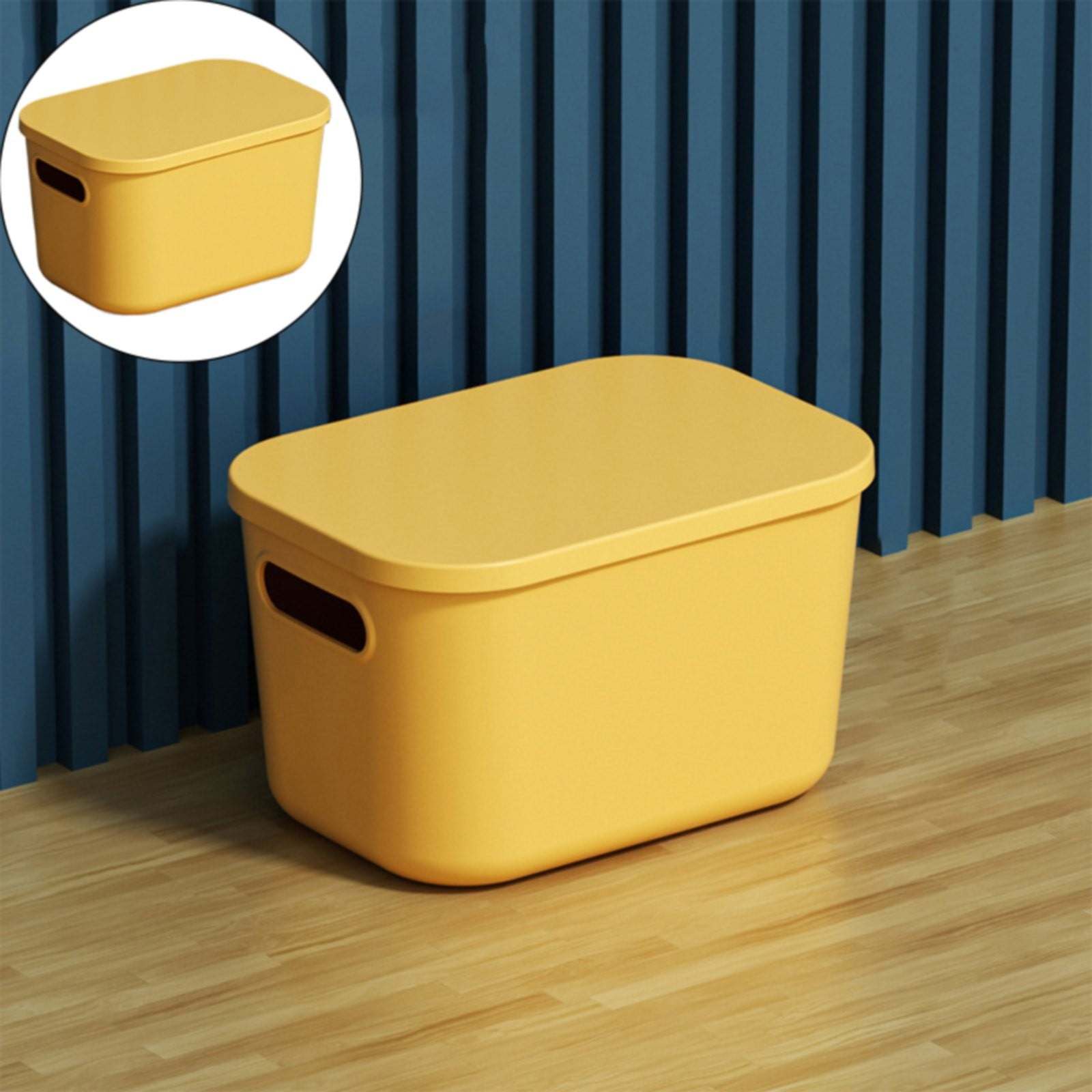 The Storage Box Is Yellow|Storage Box With Lid Handle Hole Large ...