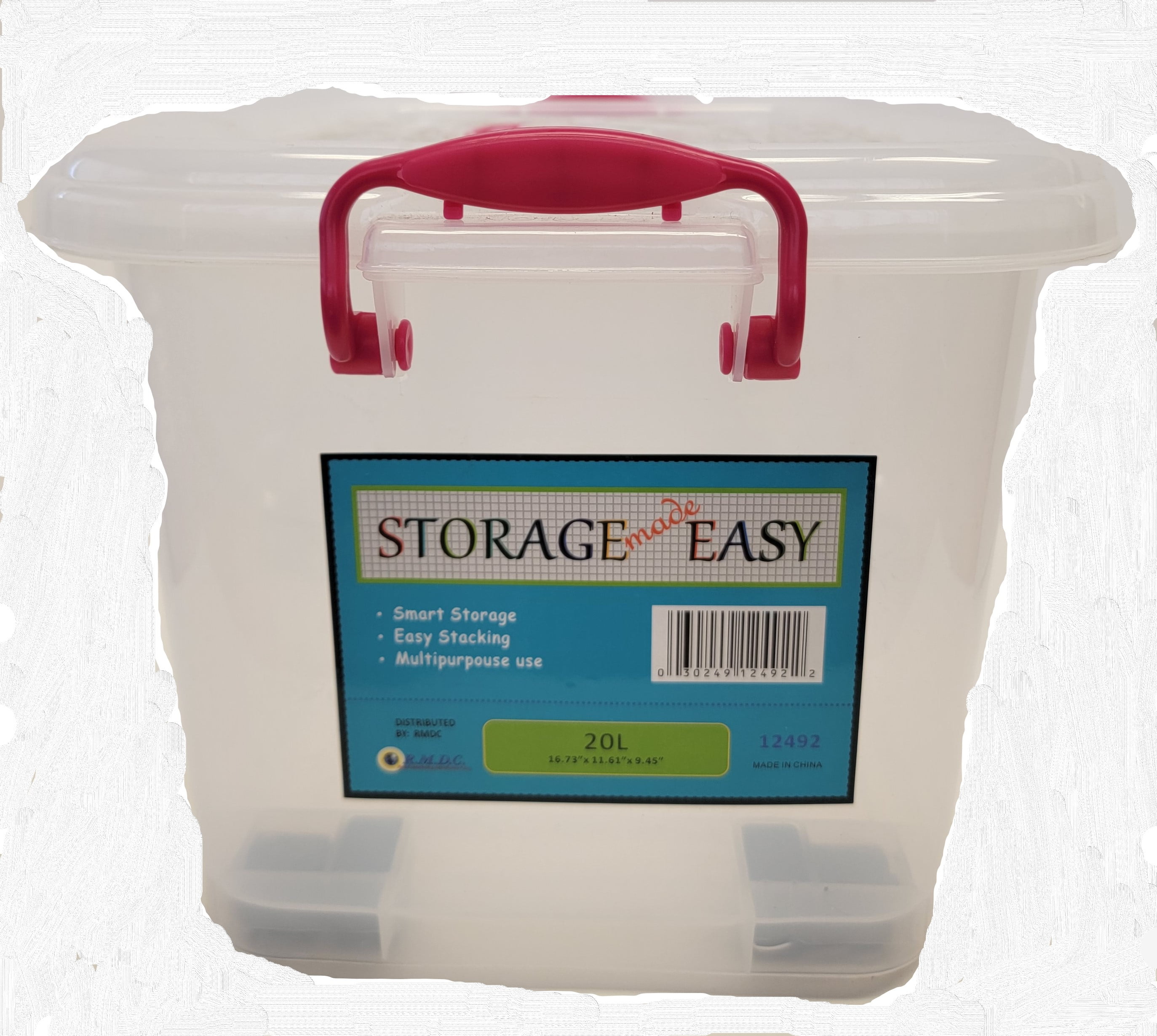 THE STORAGE EDITIONS 20L Plastic Storage Box with Wheels, Handles ...